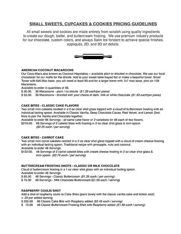 Small Sweets, Cupcakes & Cookies Pricing Guidelines | Geneva Baking Company